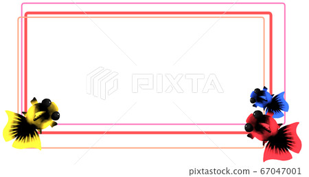 Horizontal goldfish frame (red) - Stock Illustration [67047001] - PIXTA