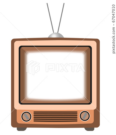 Realistic and retro cute TV illustration screen on - Stock Illustration ...