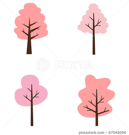 Set of a pink trees icons - Stock Illustration [67048098] - PIXTA