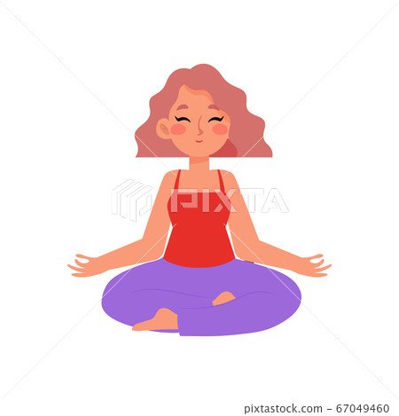 Isolated relaxed woman - Stock Illustration [67049460] - PIXTA