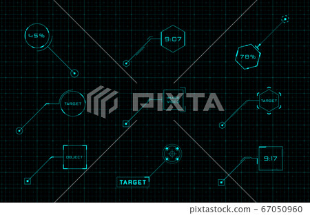 HUD, GUI, FUI callout design elements. Set of... - Stock Illustration ...