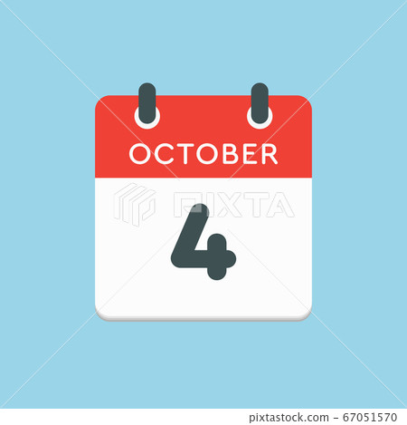 Calendar icon day 4 October, template icon date - Stock Illustration ...