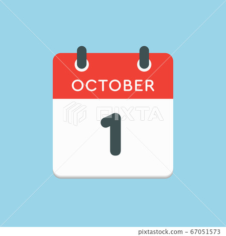 Calendar icon day 1 October, template icon date - Stock Illustration ...