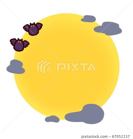 Cute full moon frame for Halloween - Stock Illustration [67052137] - PIXTA