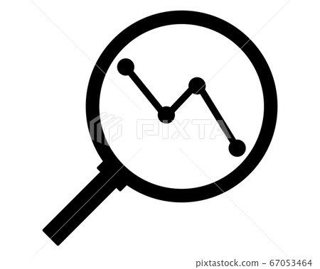 Vector illustration magnifying the graph with a... - Stock Illustration ...