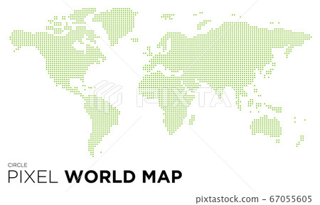 World map drawn with round dots - Stock Illustration [67055605] - PIXTA