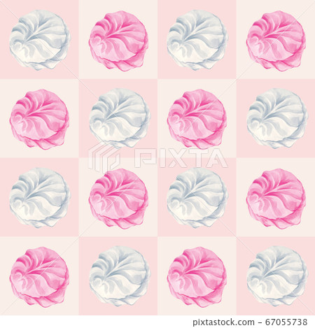 Cute kawaii pink white yellow Zefir zephyr... - Stock Illustration ...