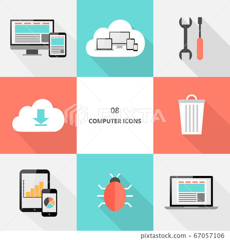 Set 08 - flat design computer icons - Stock Illustration [67057106] - PIXTA