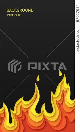 Black poster with fire. Layered design in paper-插圖素材 [67057654] - PIXTA圖庫