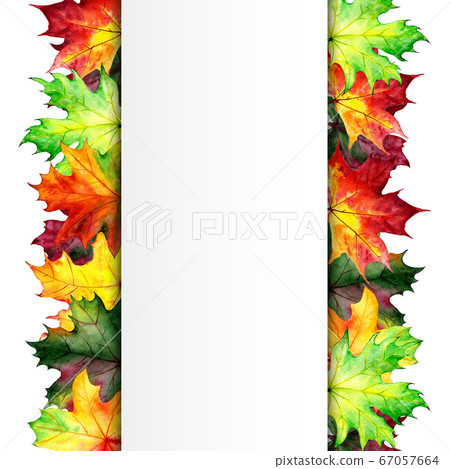 Autumn poster with maple leaves. Watercolor design - Stock Illustration ...