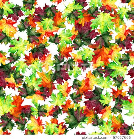 Seamless pattern with autumn maple leaves. - Stock Illustration ...