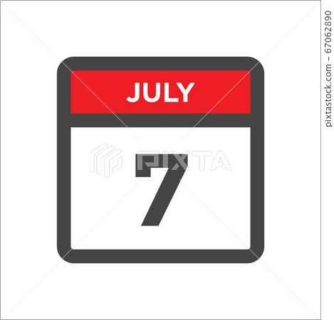 July 7 calendar icon with day of month - Stock Illustration [67062890 ...