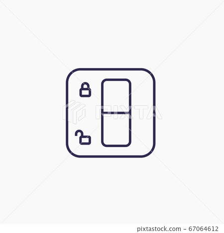 lock switch vector line icon on white - Stock Illustration [67064612 ...