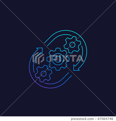 production cycle, process vector linear icon - Stock Illustration ...
