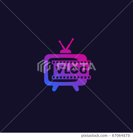 Vlog logo with old tv, vector - Stock Illustration [67064878] - PIXTA