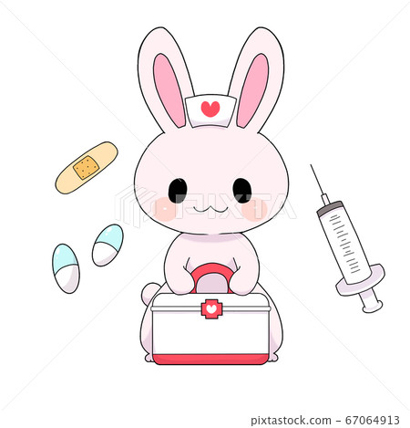 First aid kit and rabbit - Stock Illustration [67064913] - PIXTA