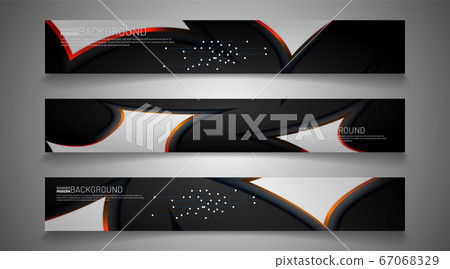 rectangular vector banner design with wave... - Stock Illustration ...