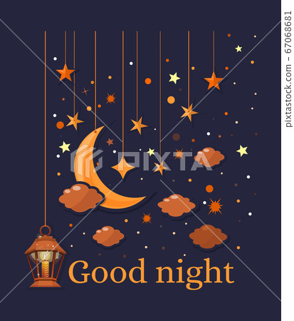 Good night. Sleeping time design. Vector card - Stock Illustration ...