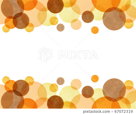 Watercolor autumn color polka dot frame - Stock Illustration [67072319 ...