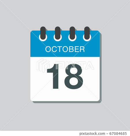 Calendar icon day 18 October, template icon date - Stock Illustration ...