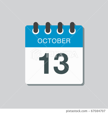 Calendar icon day 13 October, template icon date - Stock Illustration ...