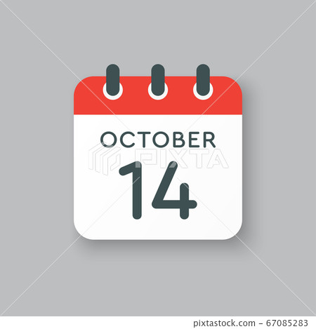 Calendar icon day 14 October, template icon date - Stock Illustration ...
