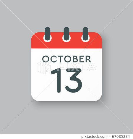 Calendar icon day 13 October, template icon date - Stock Illustration ...