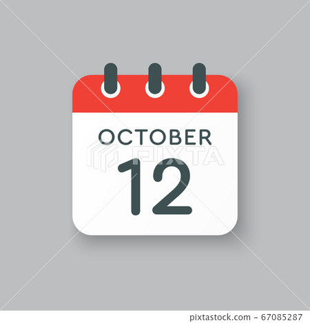 Calendar icon day 12 October, template icon date - Stock Illustration ...