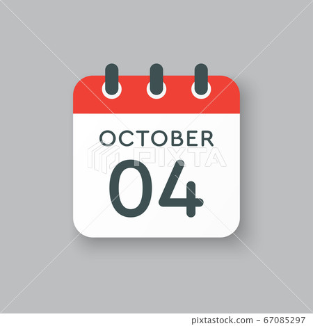 Calendar icon day 4 October, template icon date - Stock Illustration ...
