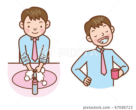 Hand wash gargling daddy - Stock Illustration [67086723] - PIXTA