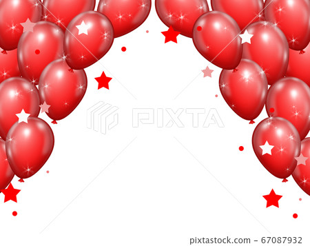 arch of red balloons on a white background. - Stock Illustration ...