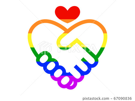 Handshake and heart illustration icon logo... - Stock Illustration ...