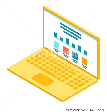 Gold laptop icon, isometric style - Stock Illustration [67092211] - PIXTA