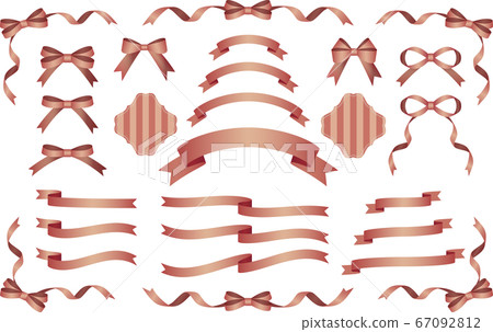 Autumn Color Elegant Ribbon Set-Brown, Copper - Stock Illustration ...