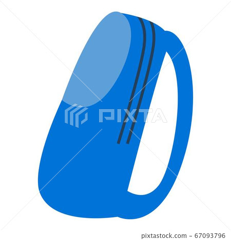 Blue backpack icon, flat style - Stock Illustration [67093796] - PIXTA