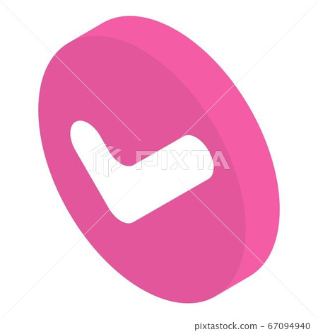 Pink approved sign icon, isometric style - Stock Illustration [67094940 ...