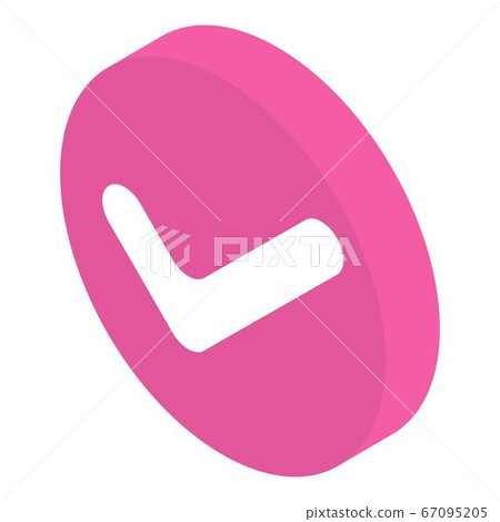Approved circle sign icon, isometric style - Stock Illustration ...