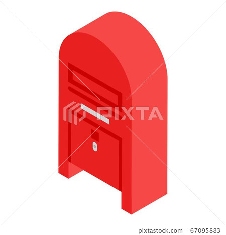 Red mailbox icon, isometric style - Stock Illustration [67095883] - PIXTA