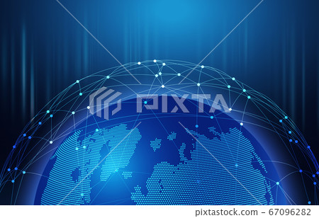Global Network. 3D rendering of world globe... - Stock Illustration ...