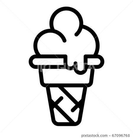 Thawed ice cream icon, outline style - Stock Illustration [67096768 ...
