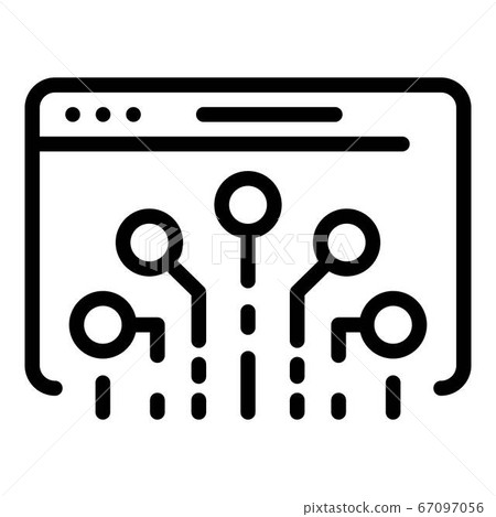 Application window icon, outline style - Stock Illustration [67097056 ...