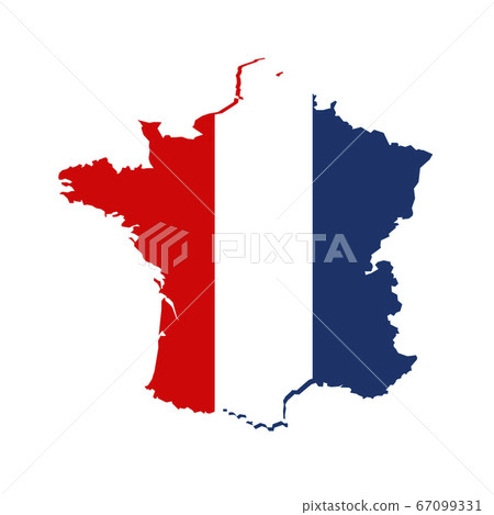 Contour Map of France in color of National Flag - Stock Illustration ...