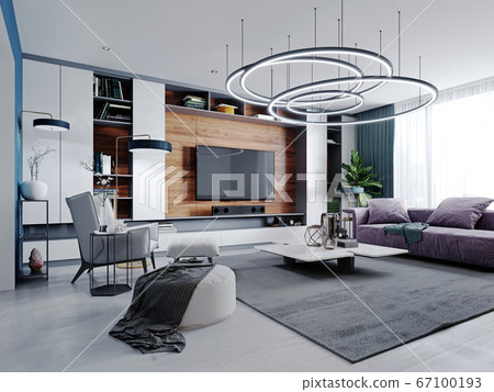 New design of multi-colored living room in - Stock Illustration ...