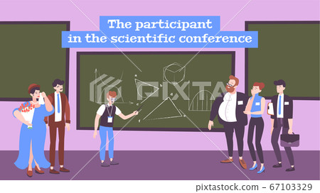 Scientific Conference Flat Background - Stock Illustration [67103329 ...