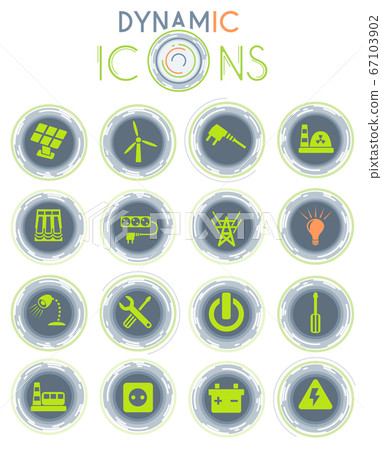 electricity dynamic icons - Stock Illustration [67103902] - PIXTA