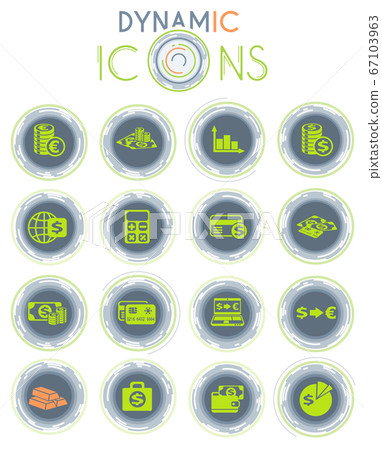 currency exchange dynamic icons - Stock Illustration [67103963] - PIXTA