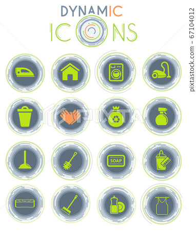 Cleaning service dynamic icons - Stock Illustration [67104012] - PIXTA