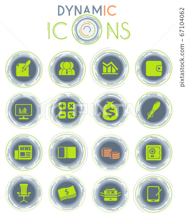 Business and Finance dynamic icons - Stock Illustration [67104062] - PIXTA
