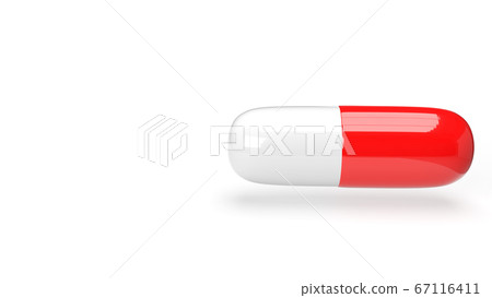 The red white capsule 3d rendering for medical... - Stock Illustration ...