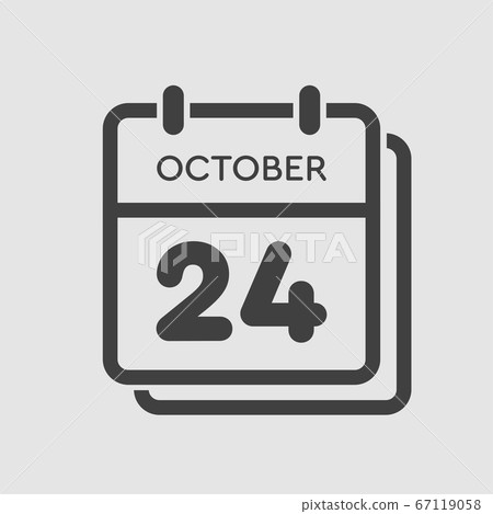 Calendar icon day 24 October, template icon date - Stock Illustration ...